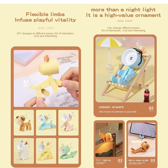 Longda | Accents | Desktop Posable Led Light Cute Puppy Dog | Poshmark